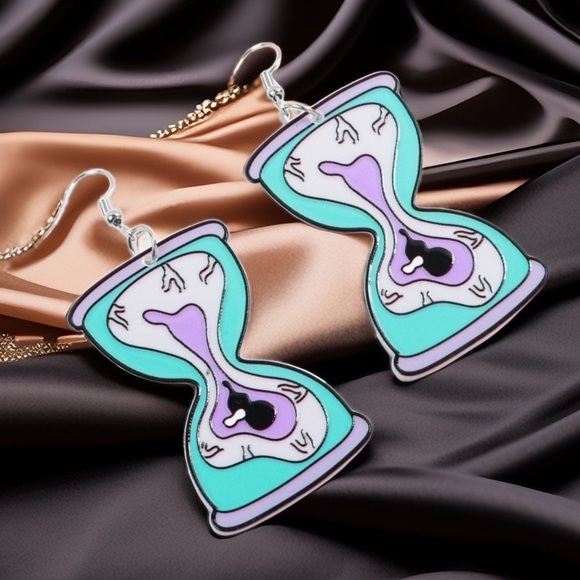 Jewelry | Trippy Sand Clock Acrylic Earrings | Poshmark
